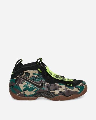 Nike Air Foamposite Pro Premium Sneakers Black / Voltage Green / Dark Brown