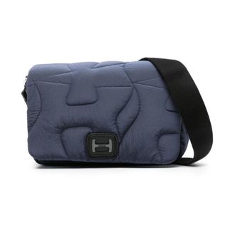 Hogan Gesteppte Crossbody-Tasche aus technischem Stoff - - Bags - Damen - Blau - ONE SIZE