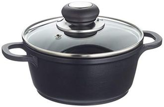 Kr&uuml;ger Karl Kr&uuml;ger Aluguss Fleischtopf mit Glasdeckel Delta, &Oslash; 16 cm