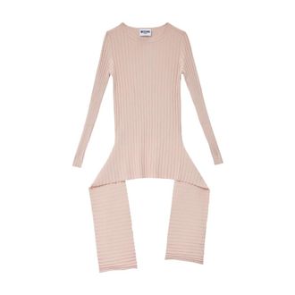 Moschino Maglia Lunga Frange - - Knitwear - Damen - Rosa - M