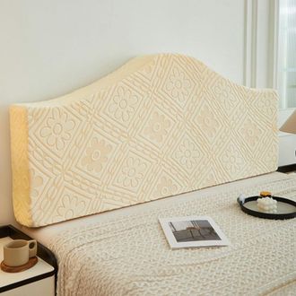 Generic Elastischer Jacquard Kopfteilbezug Anzubringender Kopfteilbezug Passt gew&ouml;lbten Kopfteilen Kratzfester Staubschutzbezug f&uuml;r Schlafzimmer-Dekoration So