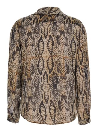 Merci Snake-Print Tech Fabric Shirt - Multicolor