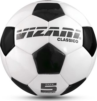 Vizari Classico Fu&szlig;ball Ball - Klassisch in Wei&szlig;/Schwarz - Trainingsball Fussball mit 32-er Muster - Steppnaht Technologie - Wei&szlig;, Schwarz - Gr&ouml;&szlig;e 4