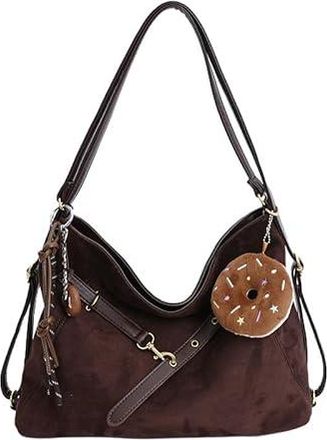 Generic Sac fourre-tout tendance en daim pour femme - Grande capacité - En cuir souple - Pour voyage, université, travail, sac à main décontracté rétro, 004-c