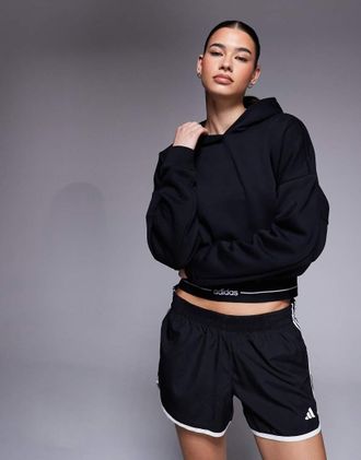 adidas adidas Training - Hyperglam - Sweat &agrave; capuche avec d&eacute;tail lin&eacute;aire &agrave; logo - Noir