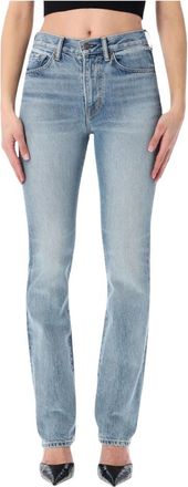 Tom Ford Femme, Jeans, Bleu, Taille: W27 Pantalon Coupe Droite en Denim D&eacute;lav&eacute;