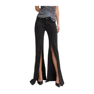 Y / Project Jeans &Eacute;vas&eacute;s &agrave; Crochet Lat&eacute;ral - Femme - Jeans - Noir - Taille: W28