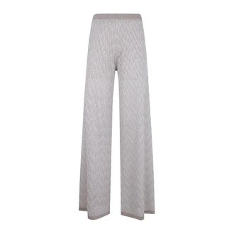 D.exterior Z-Linie Gemusterte Strickhose - - Trousers - Damen - Grau - M
