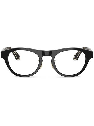 Giorgio Armani lunettes &agrave; monture ronde - Noir