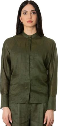 Max Mara Femme, Blouses et Chemises, Vert, Taille: 38 FR Casacca Ramie