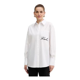Karl Lagerfeld Chemise &agrave; poche signature - Femme - Blouses et Chemises - Blanc - Taille: 38 FR