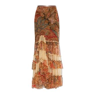 Etro Femme, Jupes, Multicolore, Taille: 36 FR Silk Ruffled Skirt