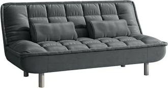 Vente-Unique Canap&eacute; Convertible clic-clac MISHAN en Tissu - Gris - 3 Places