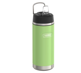 Thermos ICON Kids Trinkflasche 0,53l, gr&uuml;n, lime, 12h kalt, Trinkflasche aus Edelstahl, Isoliertrinkflasche mit Flip-Strohhalm, sp&uuml;lmaschinenfest, BPA-frei