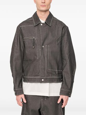 Joe Chia veste en jean &agrave; poches zipp&eacute;es - Gris