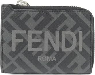 Fendi unisex, Pre-owned, Gris, Taille: ONE Size Pre-owned Card Case