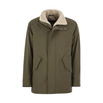 Herno Jacke mit hohem Kragen in Lammfell-Optik - - Jackets - Herren - Gr&uuml;n - L