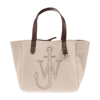 J.W.Anderson Femme, Sacs, Beige, Taille: ONE Size Logo Embossed Textured Tote Bag