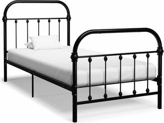 vidaXL Cadre de lit sans matelas noir métal 100x200 cm Vidaxl