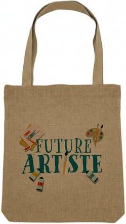 Fabulous Sac Shopping Tote Bag Aspect Lin - Future Artiste Peinture Peintre Art Sculpture - Sac de Courses Toile Epaisse 360g Beige Naturel Cabas Port&eacute; Epaule 