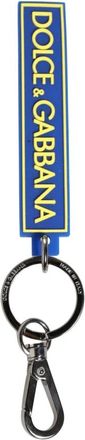 Dolce & Gabbana Homme, Accessoires, Bleu, Taille: ONE Size Bleu Jaune DG Caoutchouc Logo Porte-Clés