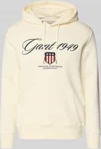 GANT Hoodie mit Label-Stitching und Känguru-Tasche