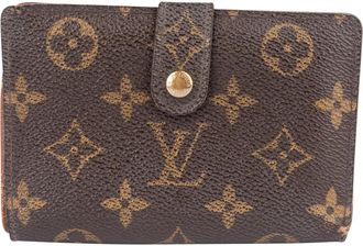 Louis Vuitton Portemonnaie - Louis Vuitton Canvas Monogram Compact Clip Wallet - Gr. unisize - in Braun - f&uuml;r Damen
