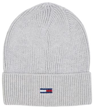 Tommy Jeans Damen Strickm&uuml;tze Flag Winterm&uuml;tze, Grau (Silver Grey), Onesize
