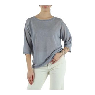 Emme Di Marella Emme DI Marella, Femme, Pulls, Bleu, Taille: 38 FR Tricot &agrave; col rond