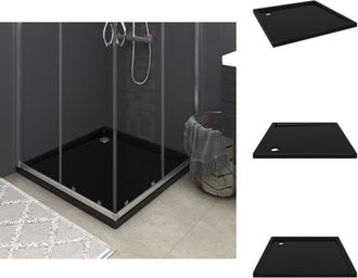 vidaXL Duschwannen - Living Duschtasse abs Quadratisch Schwarz 80x80 cm - Schwarz