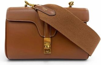 Celine Sac bandouli&egrave;re Teen Soft 16 en cuir Pre-owned - Femme - Pre-owned - Brun - Taille: ONE Size