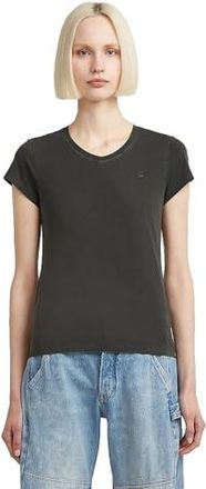 G-Star Femme Top Overdyed Eyben Slim V-Neck 2.0, Gris (asfalt gd D24533-B059-B575), XXS