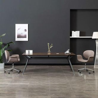 vidaXL Esszimmerstuhl Drehbar Taupe Stoff Vidaxl