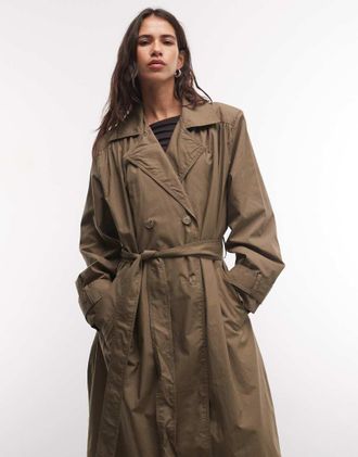 Monki Trench-coat long - Marron
