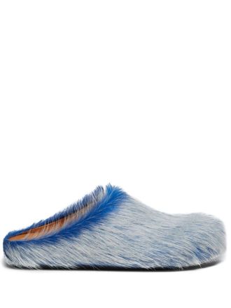 Marni mules en poils de veau - Bleu