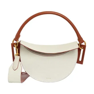 Yuzefi Femme, Sacs, Beige, Taille: ONE Size Sac à Main en Relief Demi-Lune