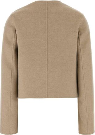 Ferragamo Womens Sand Wool Blend Blazer Chateaumelange Maglieria Sweater