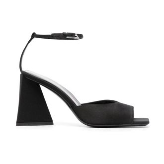 The Attico Piper Square Toe Satin Sandalen - - Shoes - Damen - Schwarzk - 37 EU