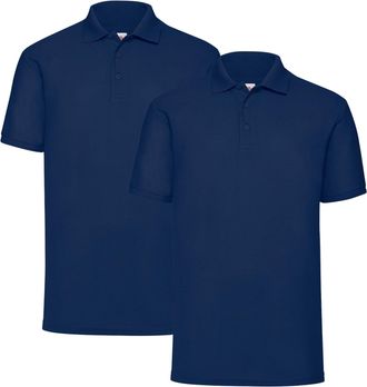 Fruit Of The Loom 2er Pique Poloshirt Herren Polo M L XL XXL 3XL 4XL 5XL HLKauf-Block (3XL, 2er Navy & 1x HLKauf-Block)
