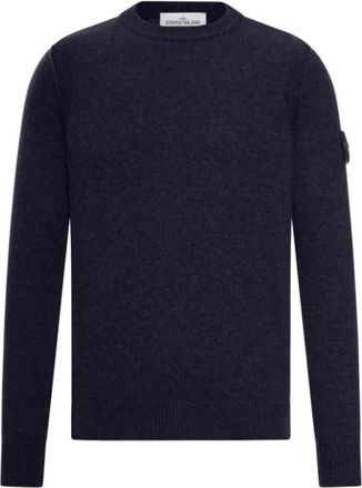 Stone Island Homme, Pulls, Bleu, Taille: XL Pull Ras du Cou en Laine