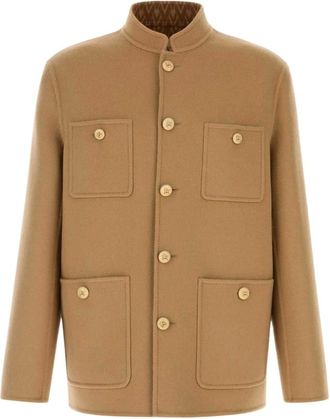 Valentino Garavani Homme, Vestes, Brun, Taille: XL Veste en m&eacute;lange de laine