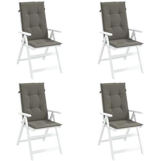 vidaXL Vidaxl - Hochlehner-Auflagen 4 Stk. Melange Dunkelgrau 120x50x4 cm Stoff
