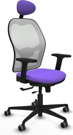 Piqueras y Crespo Schreibtischstuhl in Wei&szlig; und Lila mit 2D-Armen, h&ouml;henverstellbarer Lendenwirbelst&uuml;tze und festem Kopfteil, ausgestattet mit Syncro/Traslack und injiz