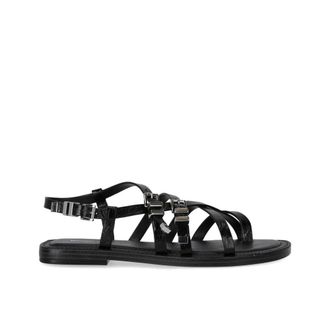 Michael Kors Geknackte Oberfl&auml;che Flache Sandale - - Shoes - Damen - Schwarzk - 39 1/2 EU