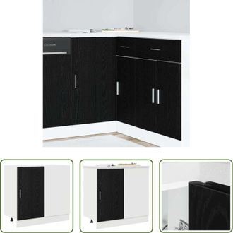 vidaXL vidaXL Eckschrank - K&uuml;chen-Eck-Basisschrank Schwarz Eichen-Optik 86 x 46 x 81,5 cm