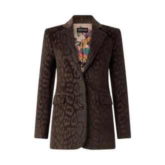 Roberto Cavalli Jaguar Skin Corduroy Jacket - - Jackets - Damen - Braun - S