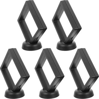 Aboofan Schmuckdisplay Aufbewahrungsbox 9X9cm Schwarz 5 St&uuml;ck Klare Vitrine mit Schwebeeffekt Displayrahmen f&uuml;r M&uuml;nzen Pins und Kleine Sammlerst&uuml;cke