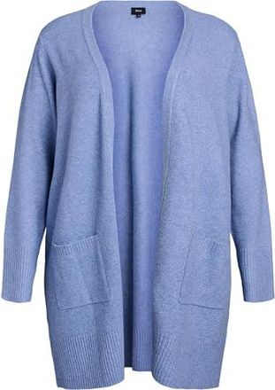 Zizzi Femmes Grande Taille Cardigan Poches Tricotées Taille 42-60, Infinity White Mel., 54-56 grande taille