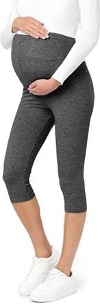 Be Mammy Leggings de maternité en Coton 3/4 Courts Confortables et Opaques 3/4 Pantacourt Pantalon Grossesse Maternité BE20-229 (Mélange Foncé XXL)