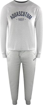 Aquascutum Old School Trainingsanzug f&uuml;r Herren, Rundhalsausschnitt (Grau)